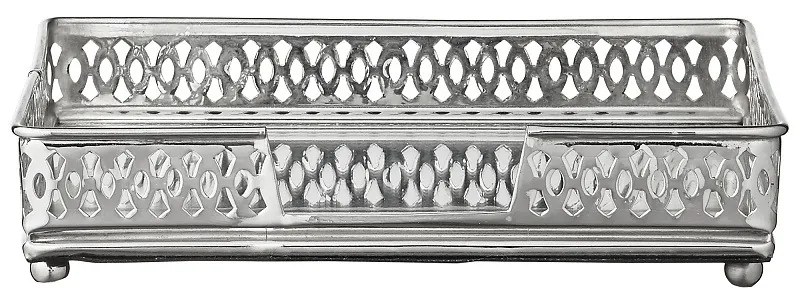 Stříbrný stojánek na ubrousky  BETHEL 17,5 x 17,5 x 3,5 cm