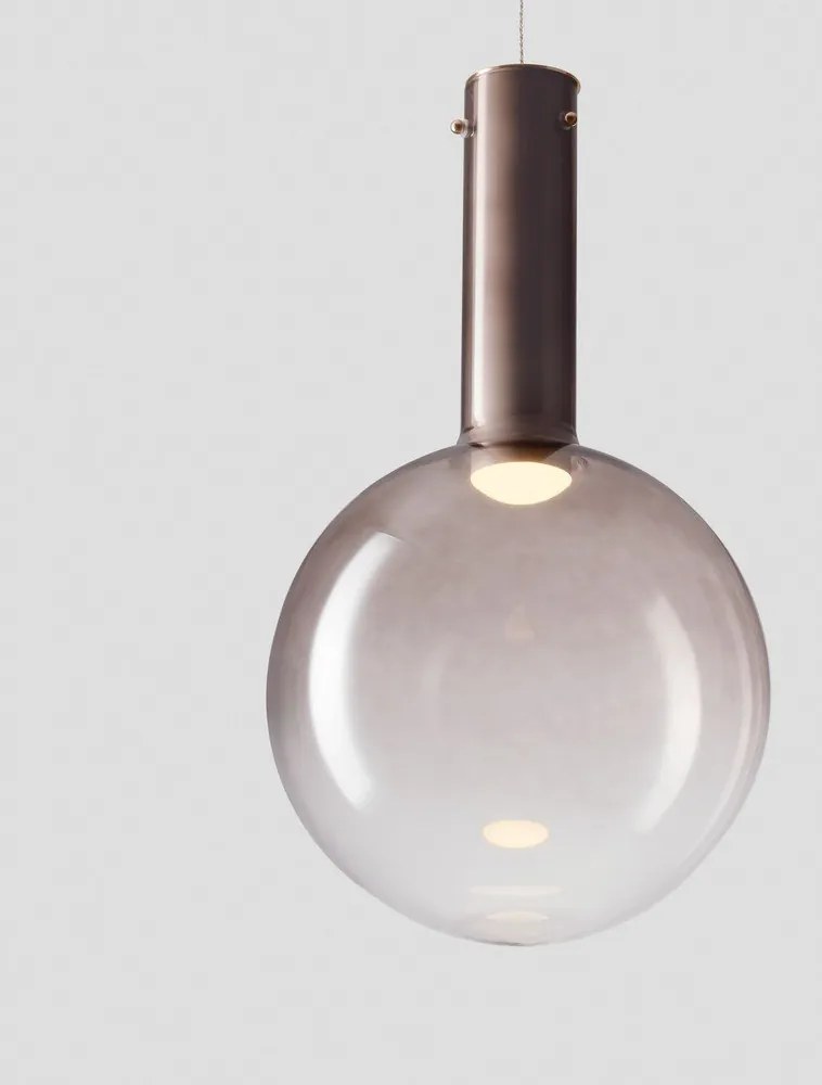 Hnědé skleněné LED stmívatelné závěsné svítidlo ø 30 cm Nostos – Nova Luce