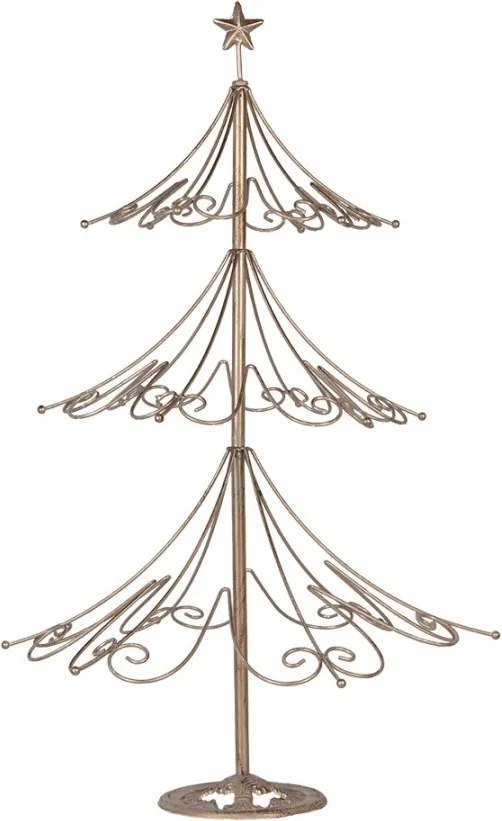 Zlatá antik kovová dekorace stromek Christmas Tree - Ø 46*75 cm