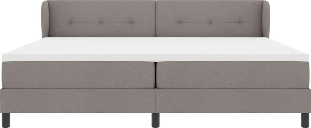 Postel s boxspringem s čelo Taupe 200 x 200 cm textil 3340049