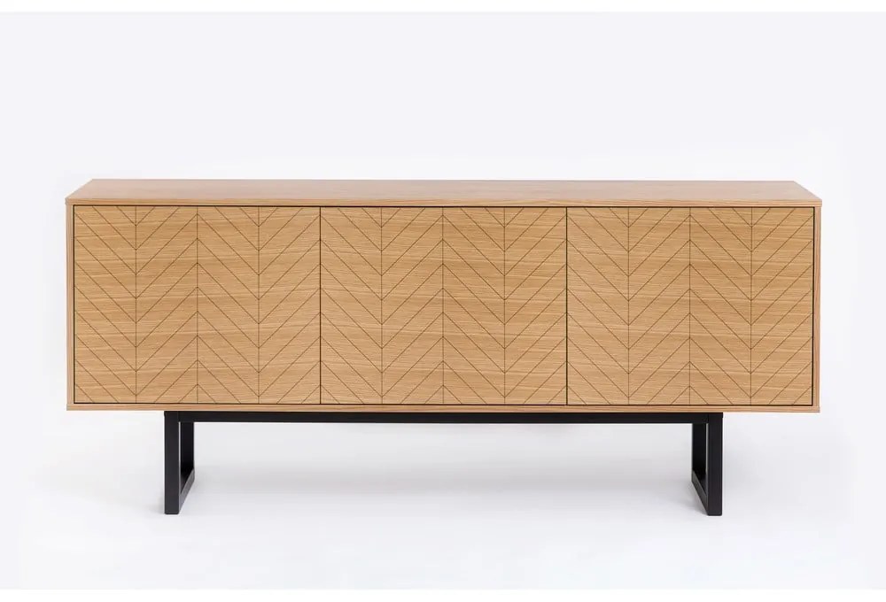 Komoda v dubovém dekoru Woodman Camden Herringbone, 175 x 75 cm