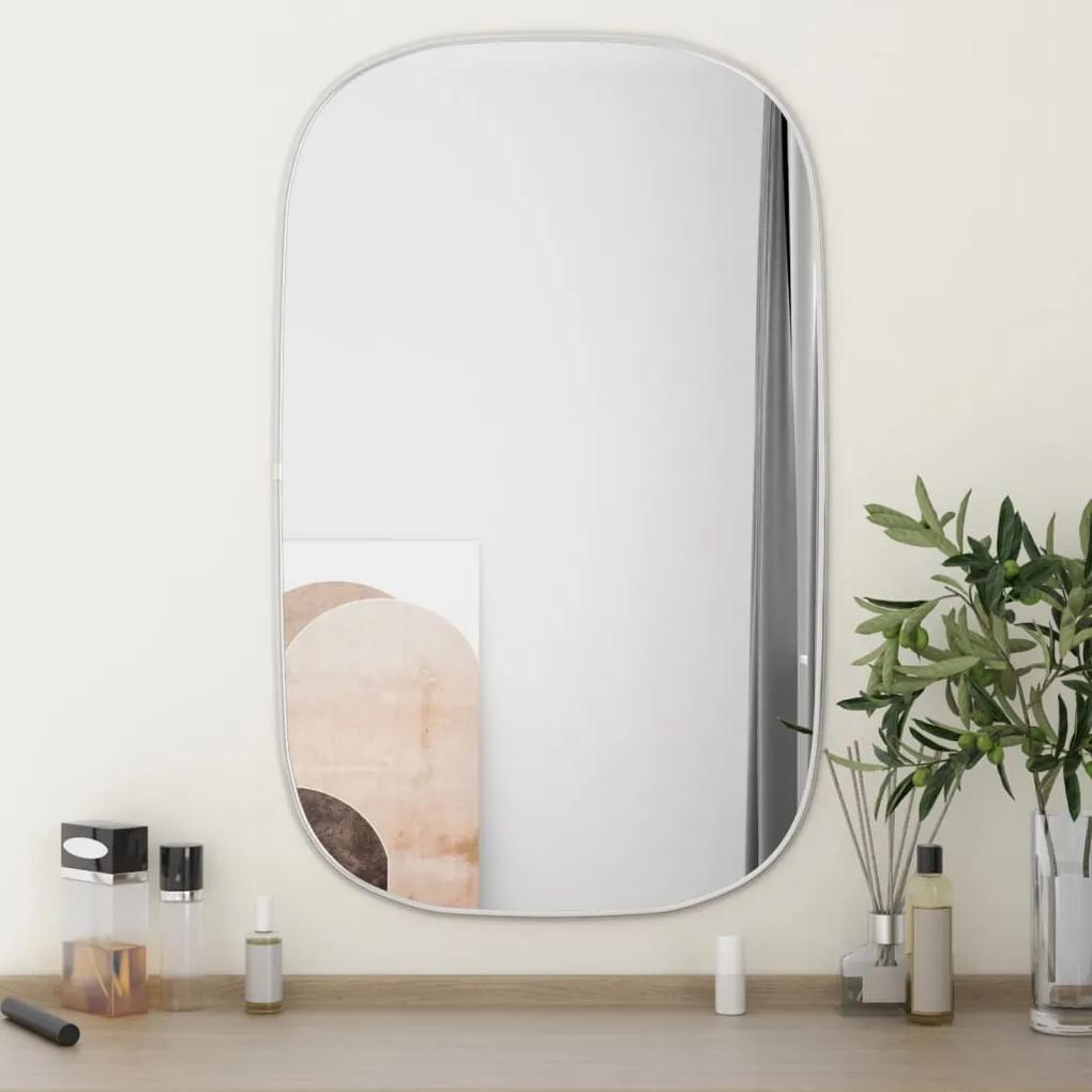 Nástěnné zrcadlo stříbrné 80 x 50 cm - Default Title