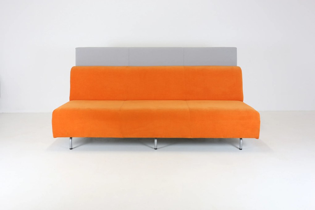 Sofa, v94x170x90, oranžová/šedá, látka