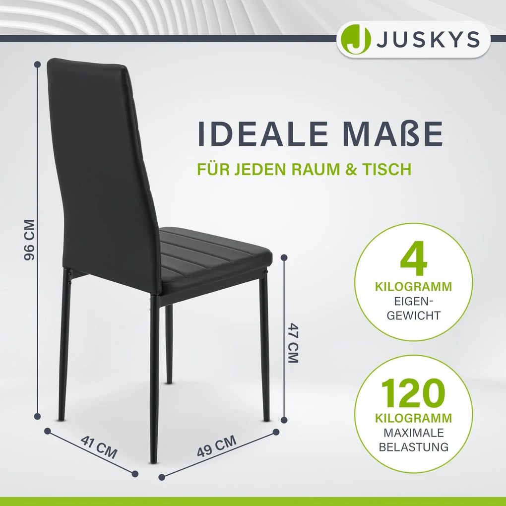 Juskys Jídelní židle Loja Barva: Bílá, Velikost sady: 4 ks