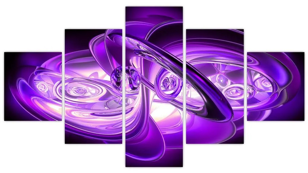 Obraz fialových fraktálů (125x70 cm)