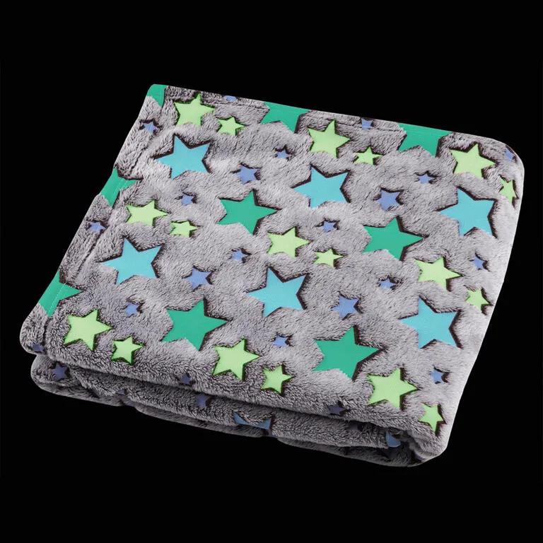 Svítící deka z mikrovlákna FILANTE-LICORNE hvězdy 130 x 160 cm | BIANO