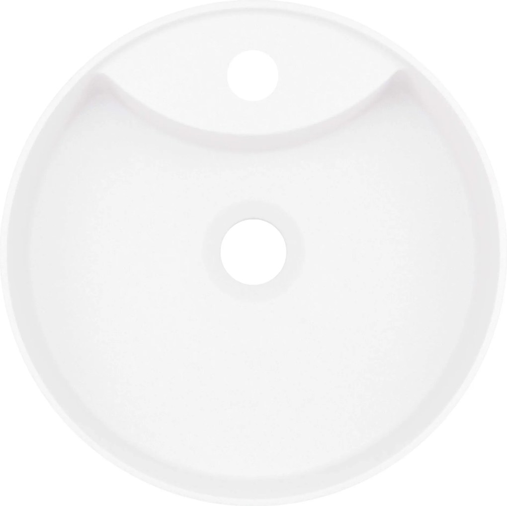 Deante Silia, umývadlo na dosku s otvorom na batériu 360x360x125mm, biela matná, DEA-CQS_AU4B