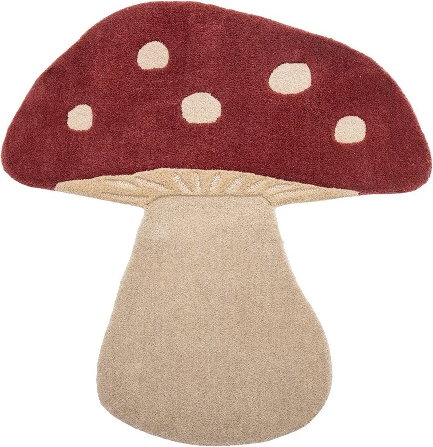 Červený vlněný dětský koberec 85x90 cm Mushroom – Bloomingville Mini