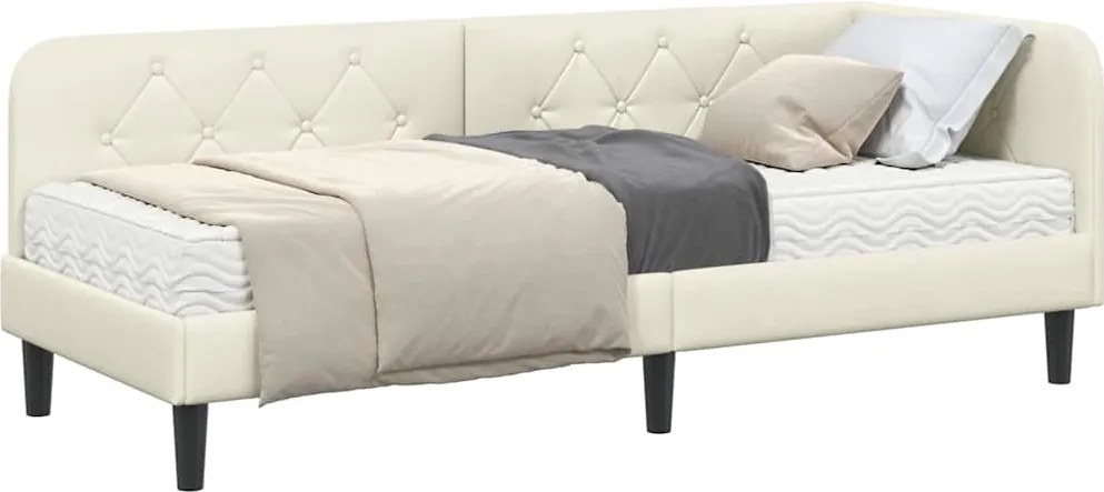 Rohový rám postele Krémová 80 x 200 cm samet 3394141