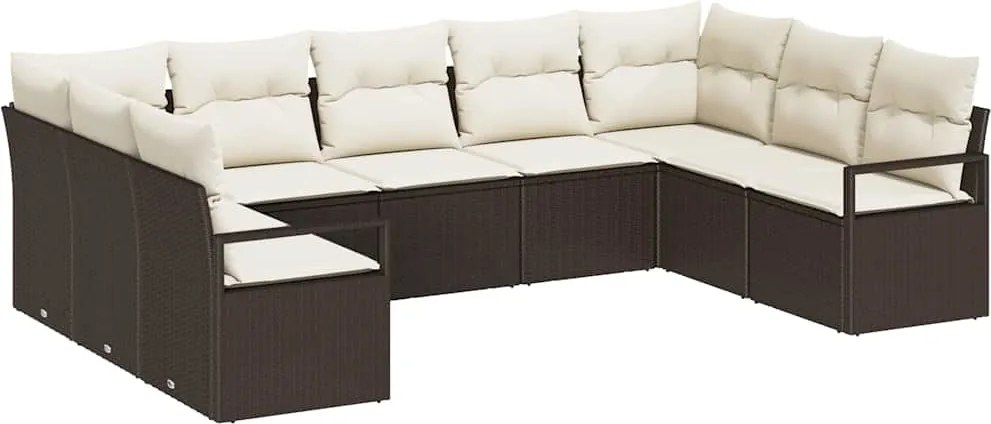Set pohovek 9 ks Hnědá polyratan 3346538
