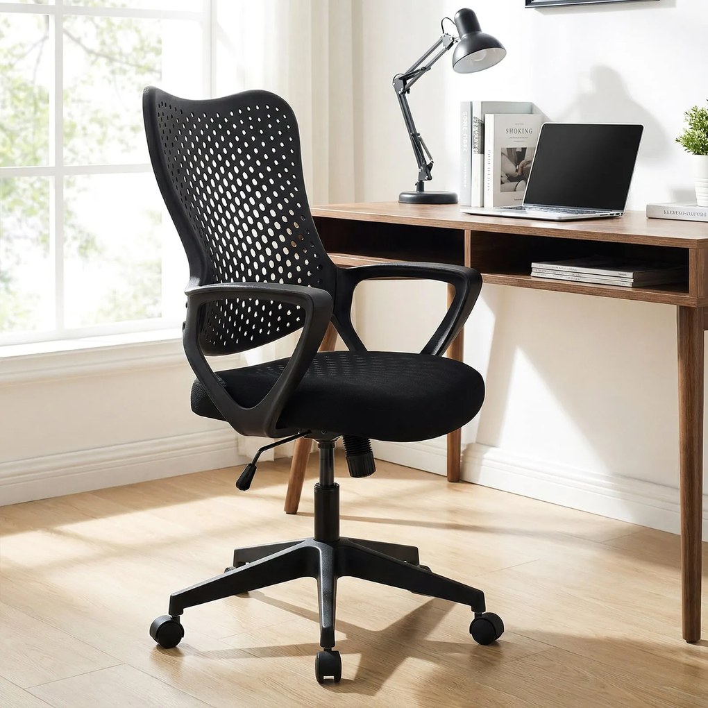 Costway Ergonomická kancelářská židle s prodyšným síťovaným opěradlem, otočná