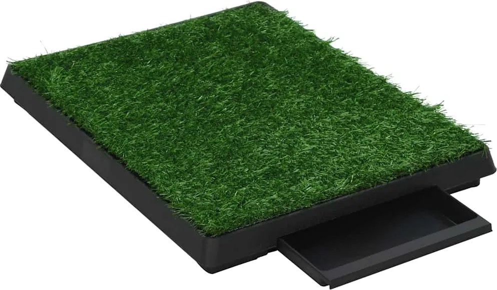 Toaleta pro psy s nádobou a umělou trávou zelená 63x50x7 cm WC 170766