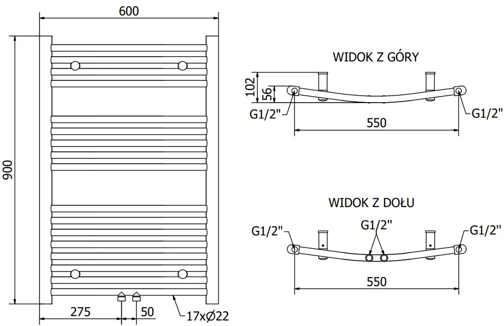 Mexen Ares, elektrické topné těleso 900 x 600 mm, 600 W, antracitová, W102-0900-600-2600-66