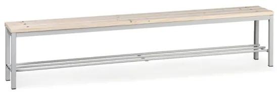 Šatní lavice s botníkem, sedák - latě, délka 2000 mm, šedá