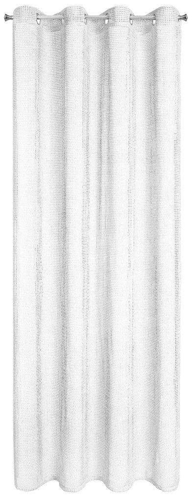 ZÁCLONA NA KROUŽCÍCH NELI 140X250 CM BÍLÁ