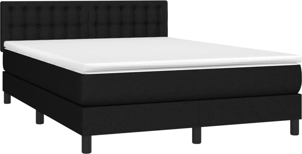 Box spring postel s matrací černá 140x200 cm textil 3140379