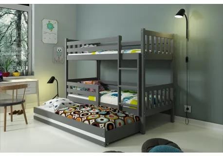 Patrová postel CARINO s přistýlkou včetně matrací (Šedá)