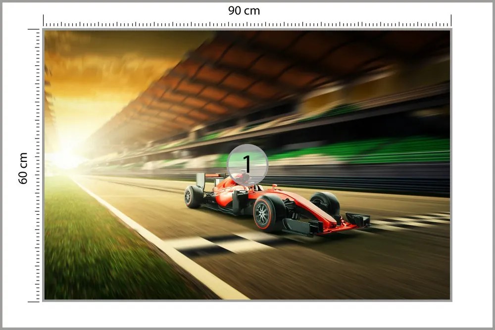 Fototapeta Vůz F1 Na Cílové Čáře Omyvatelný vlies 104x70.5