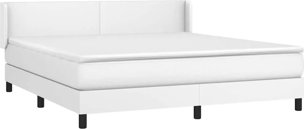 Box spring postel s matrací bílá 180x200 cm umělá kůže 3130674