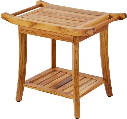 Teaková sprchová lavice 55,9 × 36,6 × 47 cm dřevěná židle do koupelny do sprchy