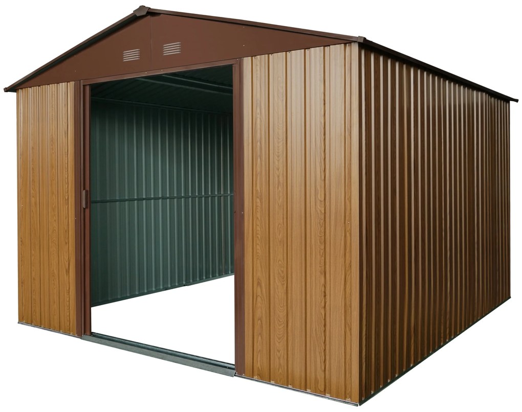 Zahradní domek BestBerg ZDB-9D / 9 m² / 279 x 324 x 211 cm / dekor dřevo/hnědá