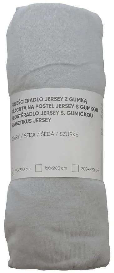 Jersey prostěradlo s gumičkou Šedá 200X220