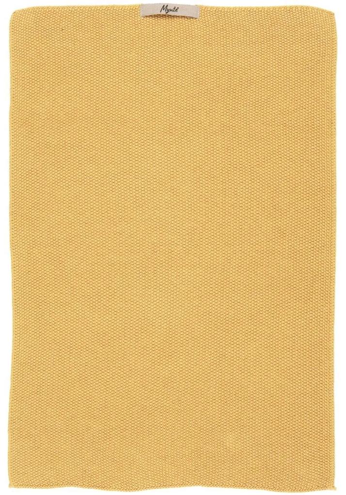 IB LAURSEN Pletená utěrka Mynte Wheat Straw, žlutá barva, textil