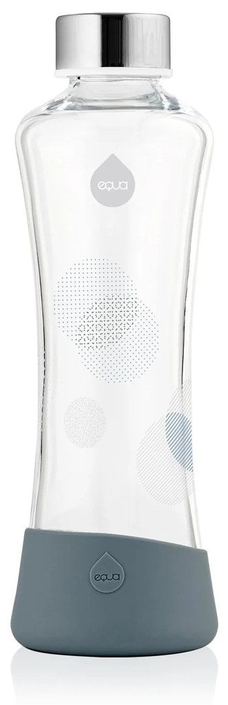 EQUA Metallic Silver 550 ml skleněná ekologická lahev na pití