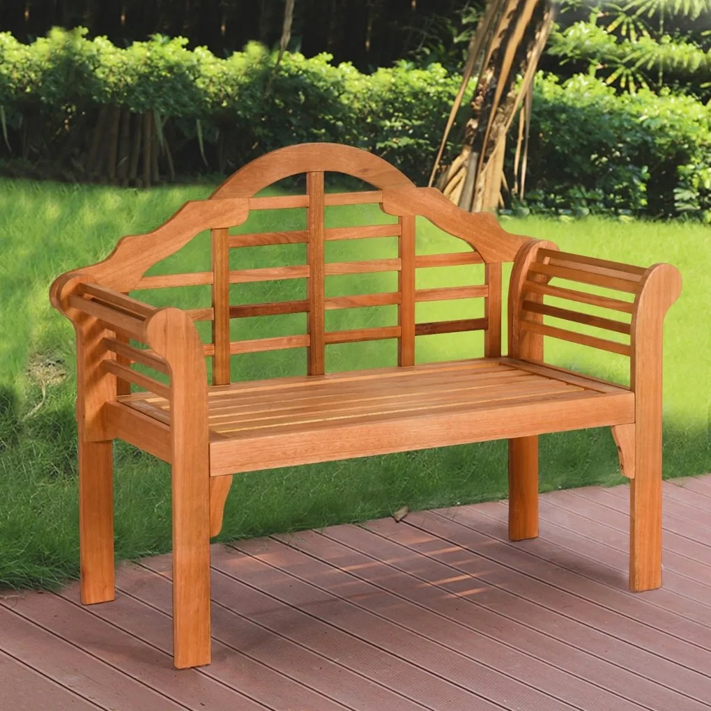 Costway Zahradní lavice skládací dřevěná pro venkovní použití – 123 × 54 × 96 cm