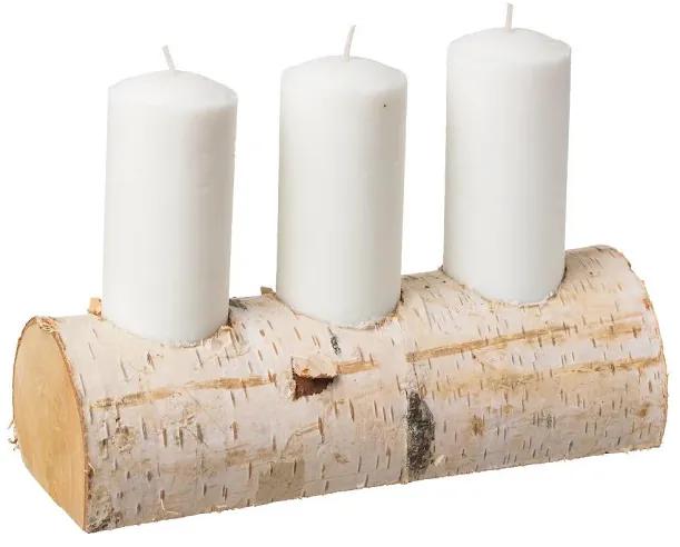 ČistéDřevo Svícen z břízy na tři svíčky