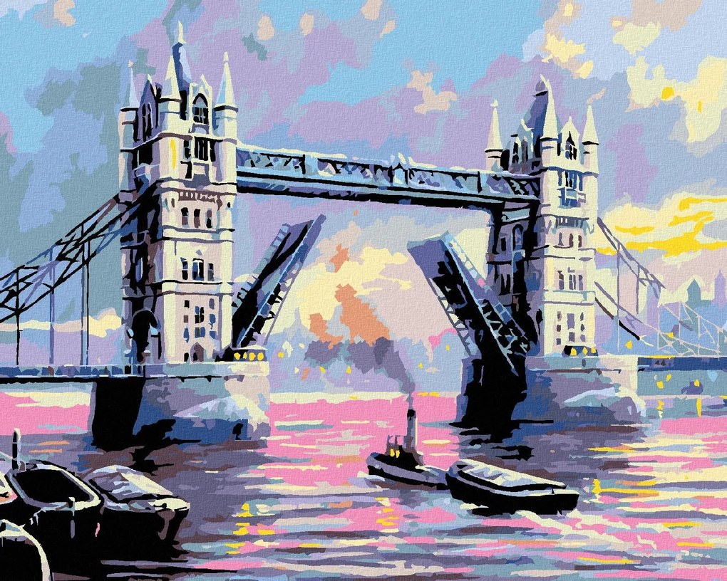 zuty malování podle čísel - tower bridge londýn, 100x80 cm, bez rámu a bez vypnutí plátna