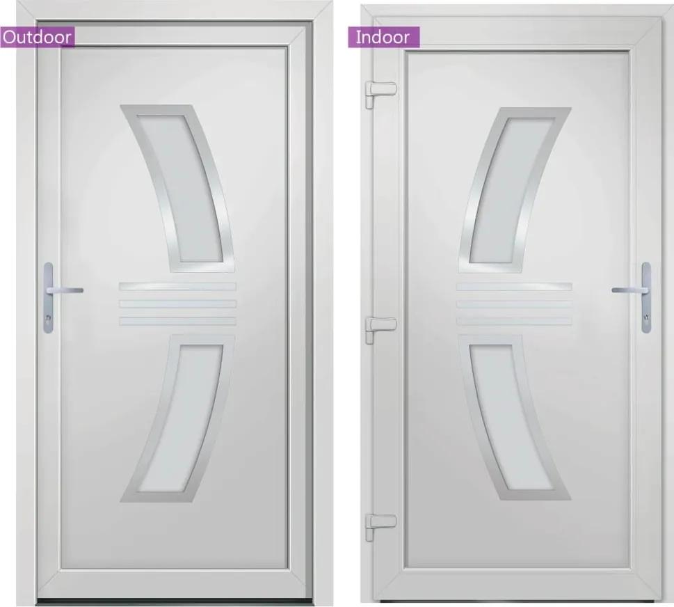 vidaXL Vchodové dveře 98 x 208 cm PVC [3187923] Barva: Bílá