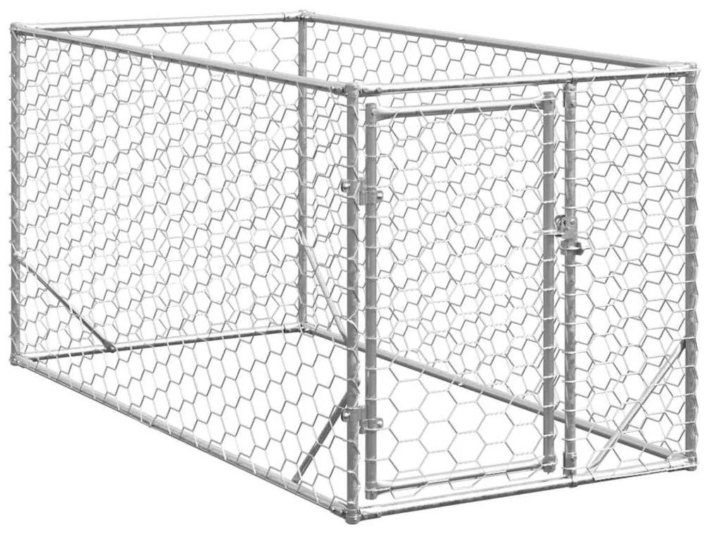 Venkovní psí bouda s dveřmi 2x1x1 m pozinkovaná ocel