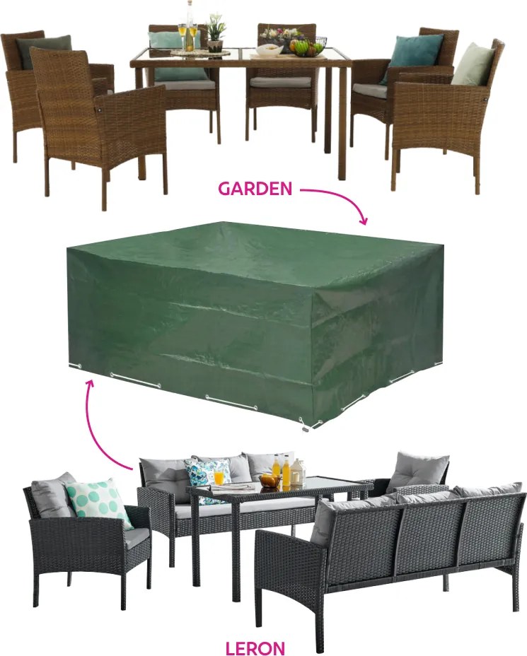 Ochranný obal na zahradní set, 270x180x89 cm, zelená, KAVER TYP 25