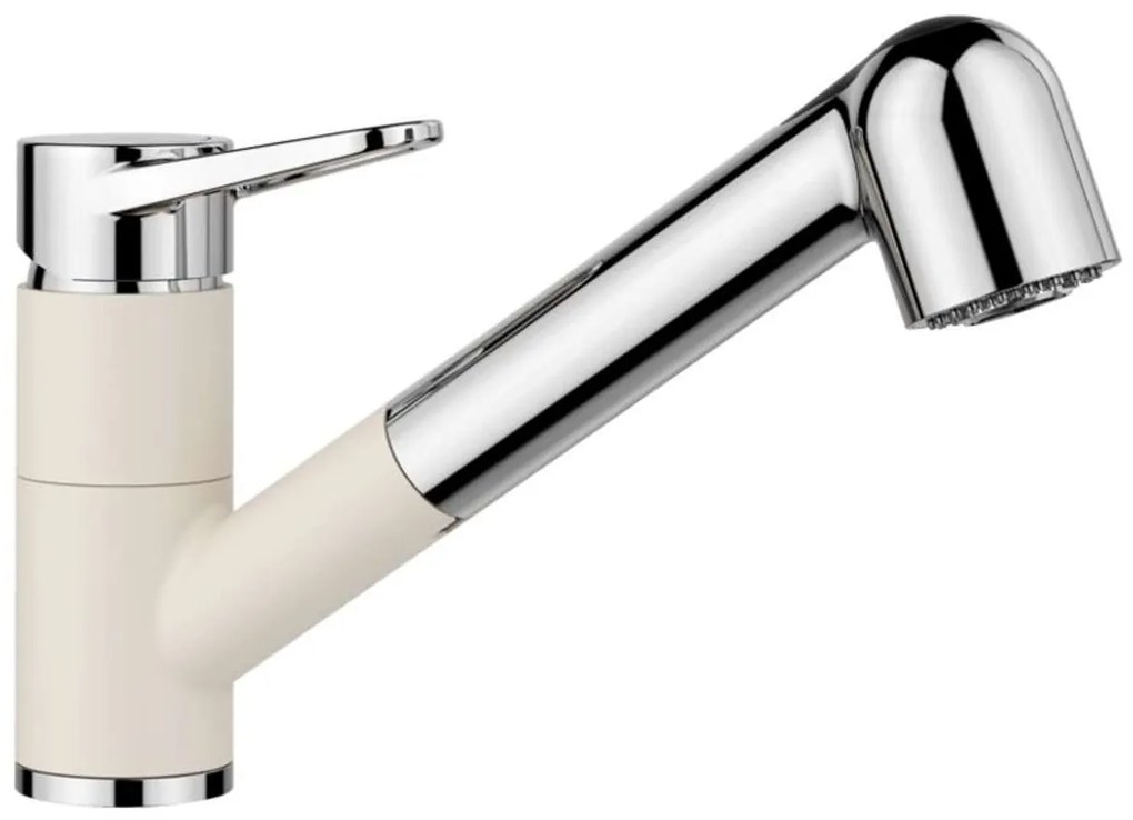 Blanco Wega S - Dřezová baterie s výsuvnou sprškou, jemná bílá/chrom 526982
