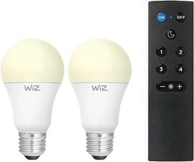 SADA 2x LED Stmívatelná žárovka A60 E27/9W/230V 2700K Wi-Fi + DO - WiZ