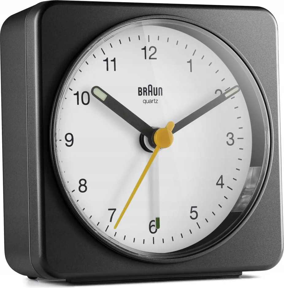 Klasický Budík Braun BC03BW Alarm Zdřímnutí Podsv