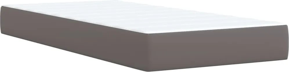 Box spring postel s matrací šedá 80 x 200 cm umělá kůže 3285187