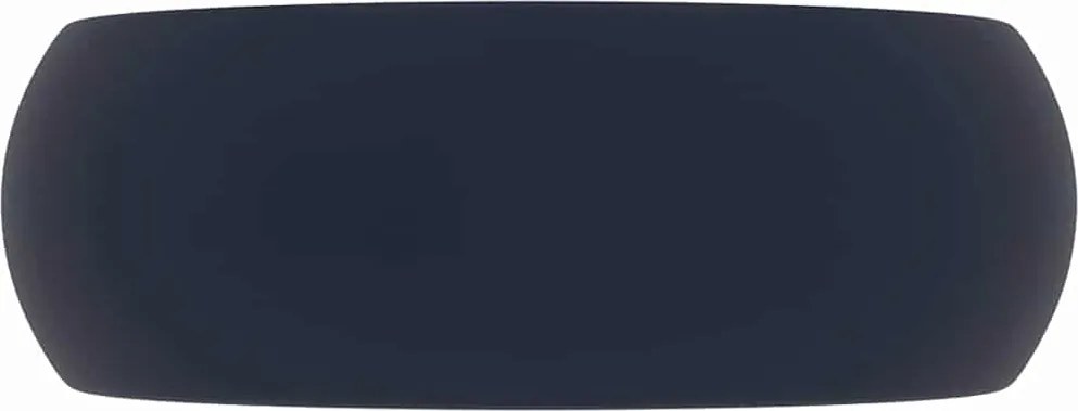 Luxusní umyvadlo kulaté matné tmavě modré 40 x 15 cm keramické 147001