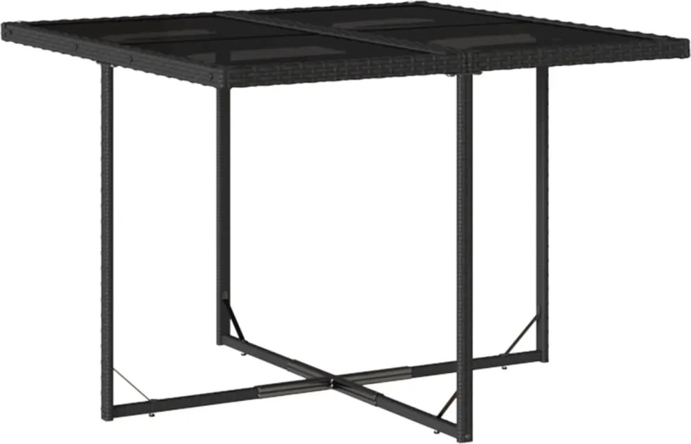 9dílný zahradní jídelní set s poduškami černý polyratan 3277901