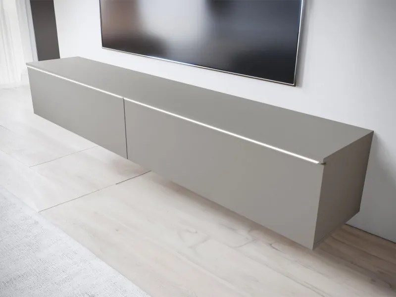 TV stolek Dlone 180, Barva: šedé palladium, Osvětlení: osvětlení LED - bílé