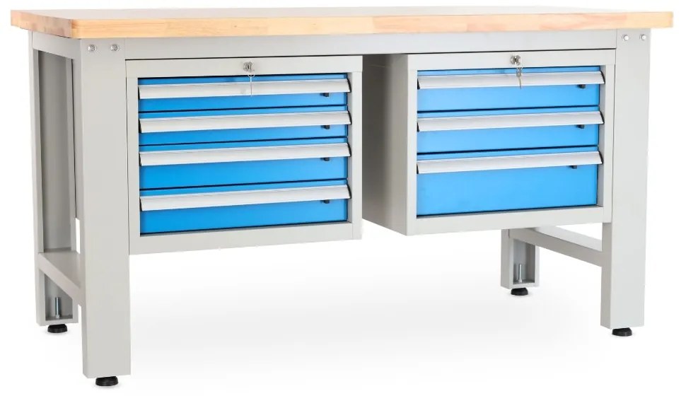Dílenský stůl Solid OAK-43, 150 cm, 2 závěsné boxy, dub