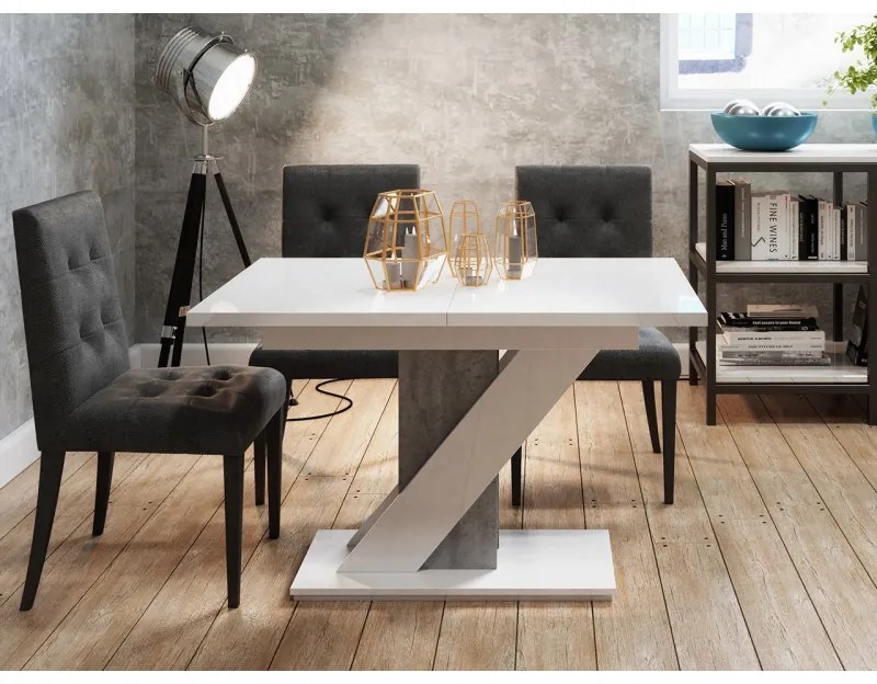 Moderní stůl Eksuper, Barva: černý lesk / beton