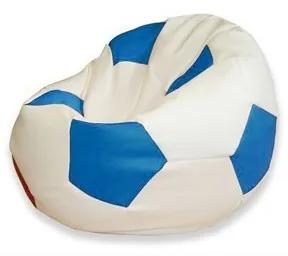 Sedací vak fotbalový míč XXL TiaHome - bílo modrá