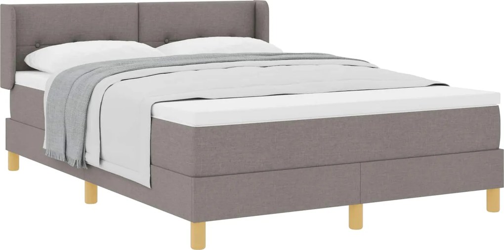 Postel s boxspringem s čelo Taupe 190 x 140 cm textil 3341290
