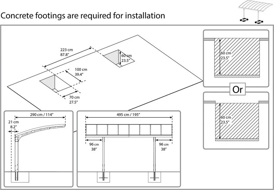 Hliníkový přístřešek s obloukovou střechou Palram Arizona 5000