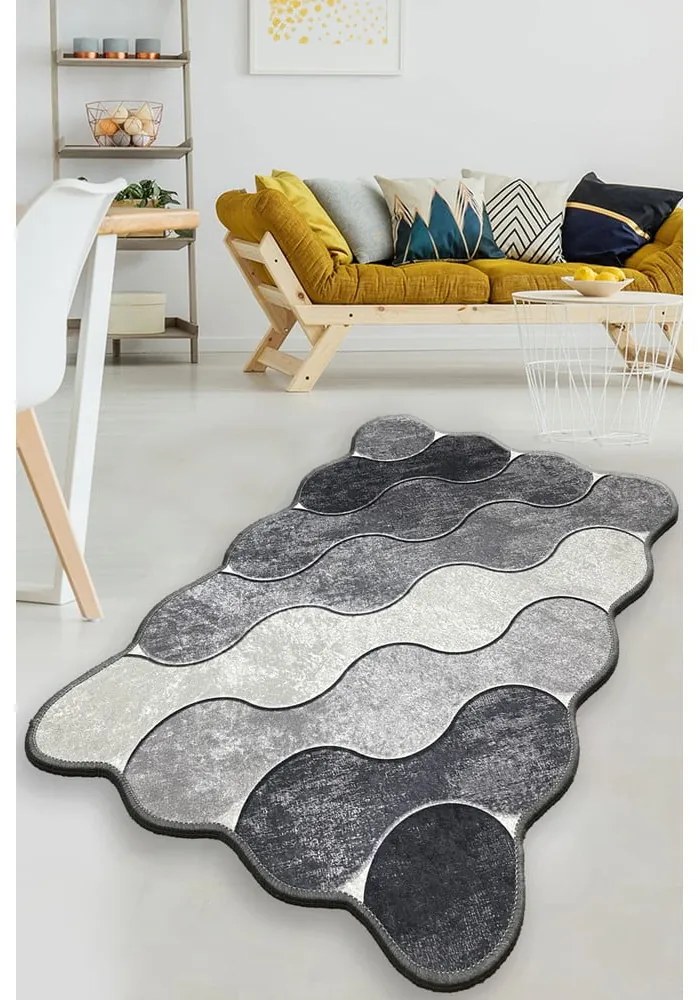 Šedá koupelnová předložka 70x120 cm Circle – Foutastic