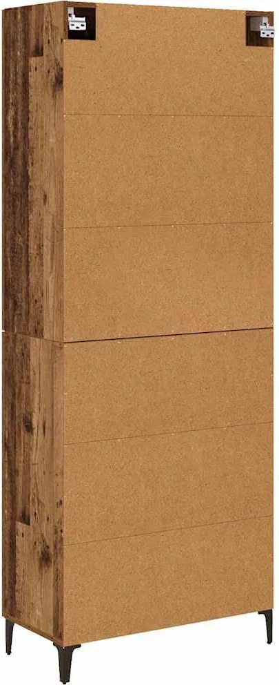 Vysoký bufet Staré dřevo 69,5 x 34 x 180 cm Kompozitní dřevo 3403580