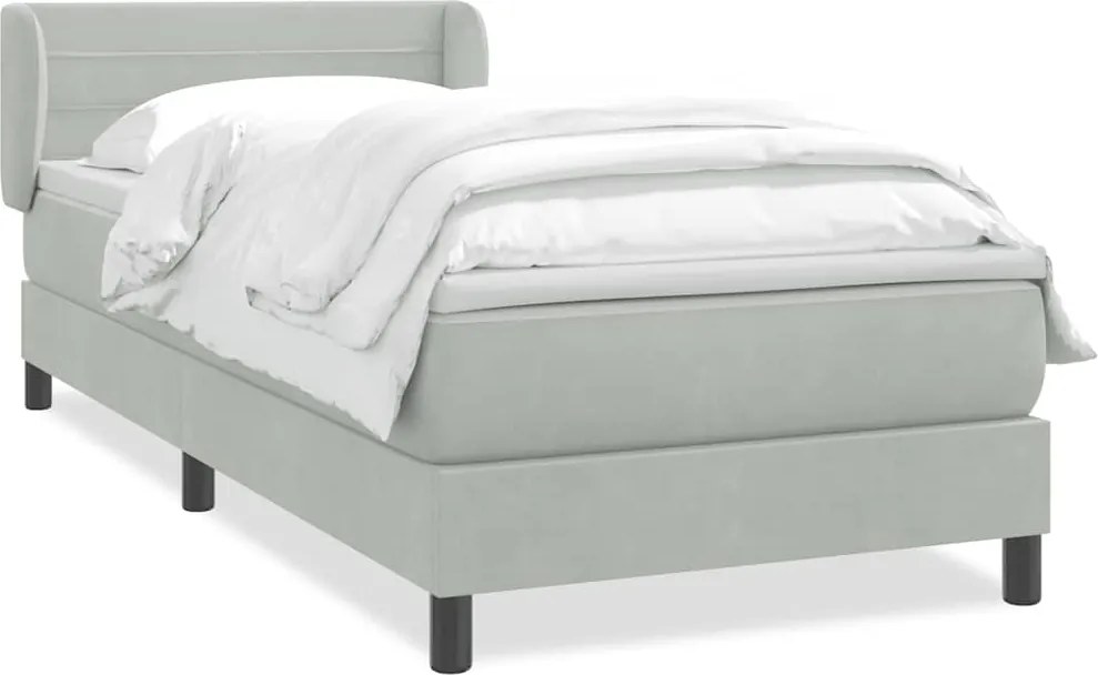Box Spring Postel s matrací Světle šedá 90x220 cm Samet 3317637