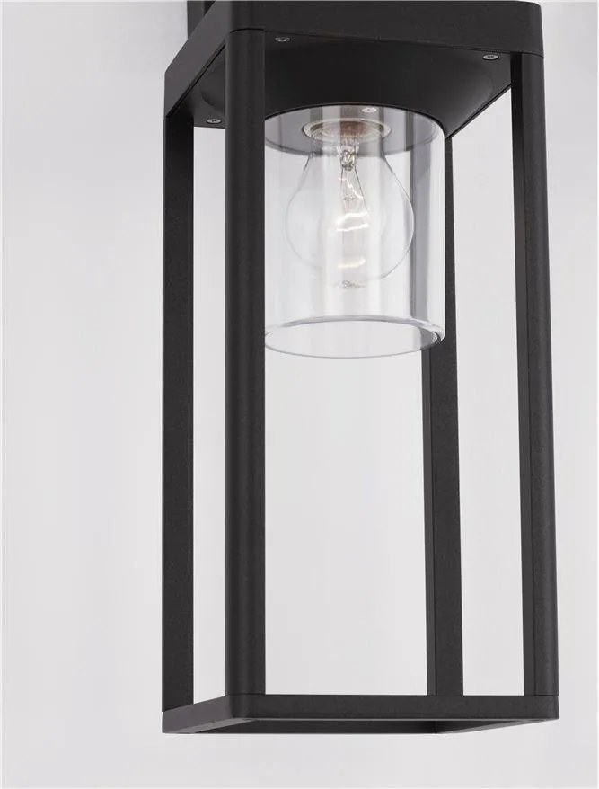NV 9492500 Venkovní nástěnné svítidlo FIGO antracitový hliník a čirý akryl E27 1x12W 220-240V bez žárovky IP65 - NOVA LUCE